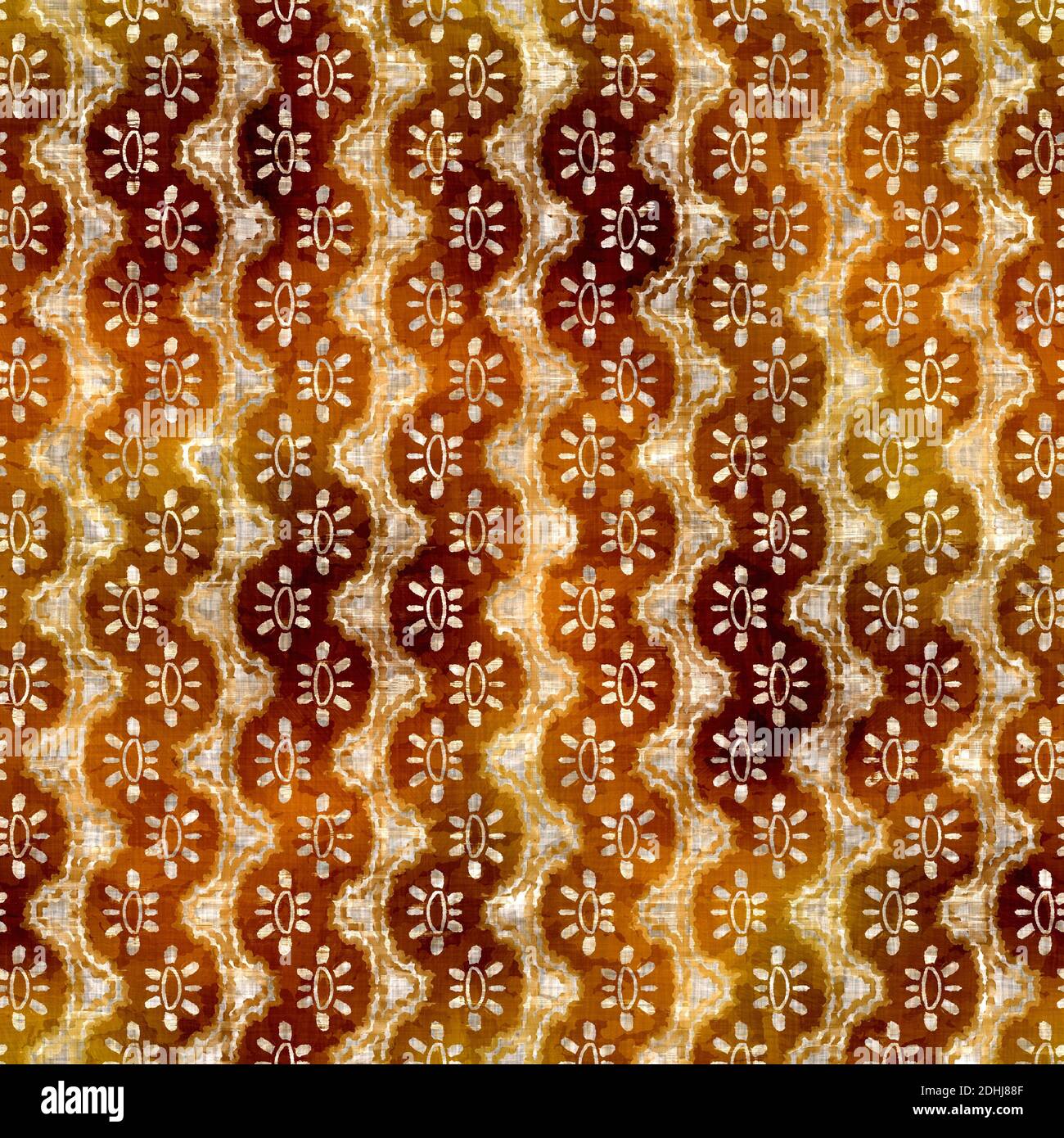 Seamless modern sepia brown blockprint collage print. Grunge watercolor ...