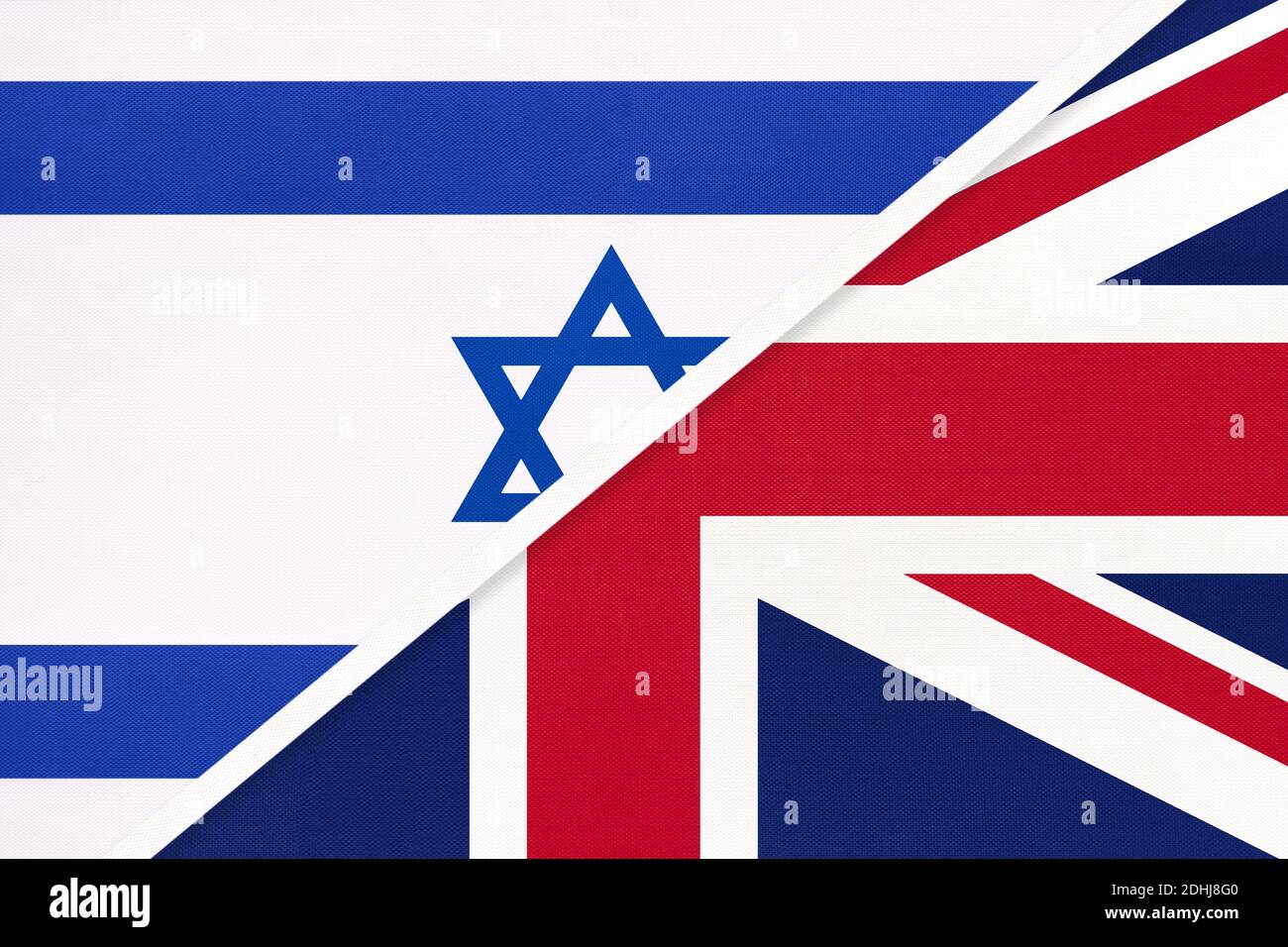 Israel and United Kingdom of Great Britain or UK, national flags from ...