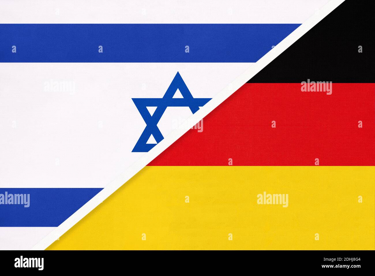 Israel and Germany, national flags from textile. Relationship ...
