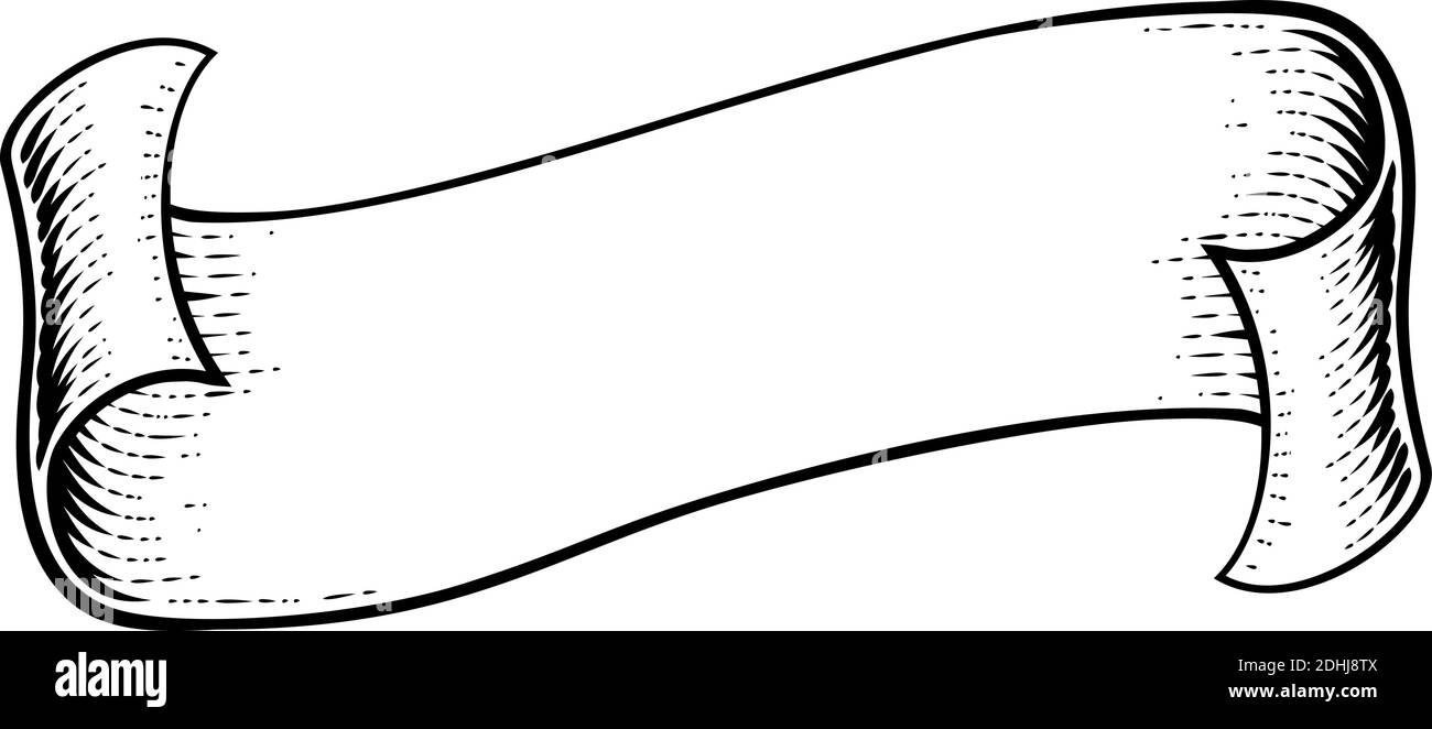 Scroll Vintage Flag Paper Banner Ribbon Woodcut Stock Vector Image ...