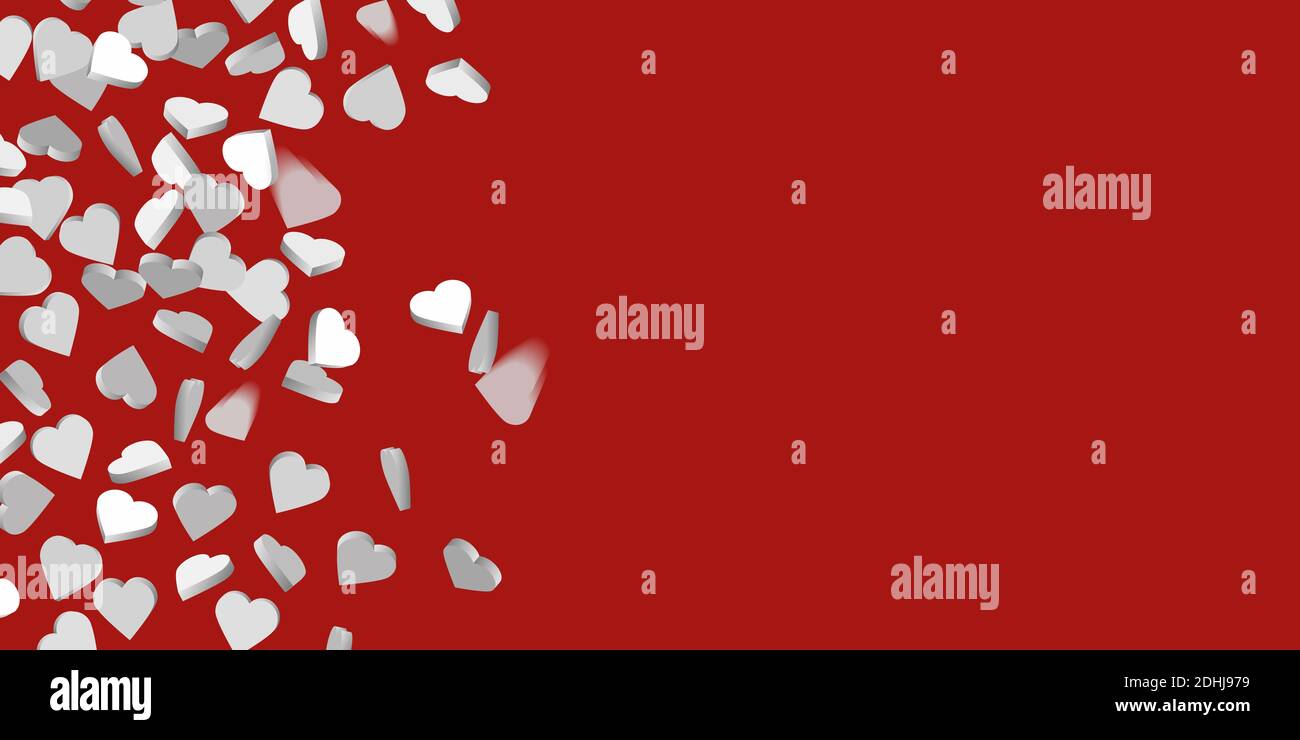 Rain of love hearts illustration Stock Photo - Alamy