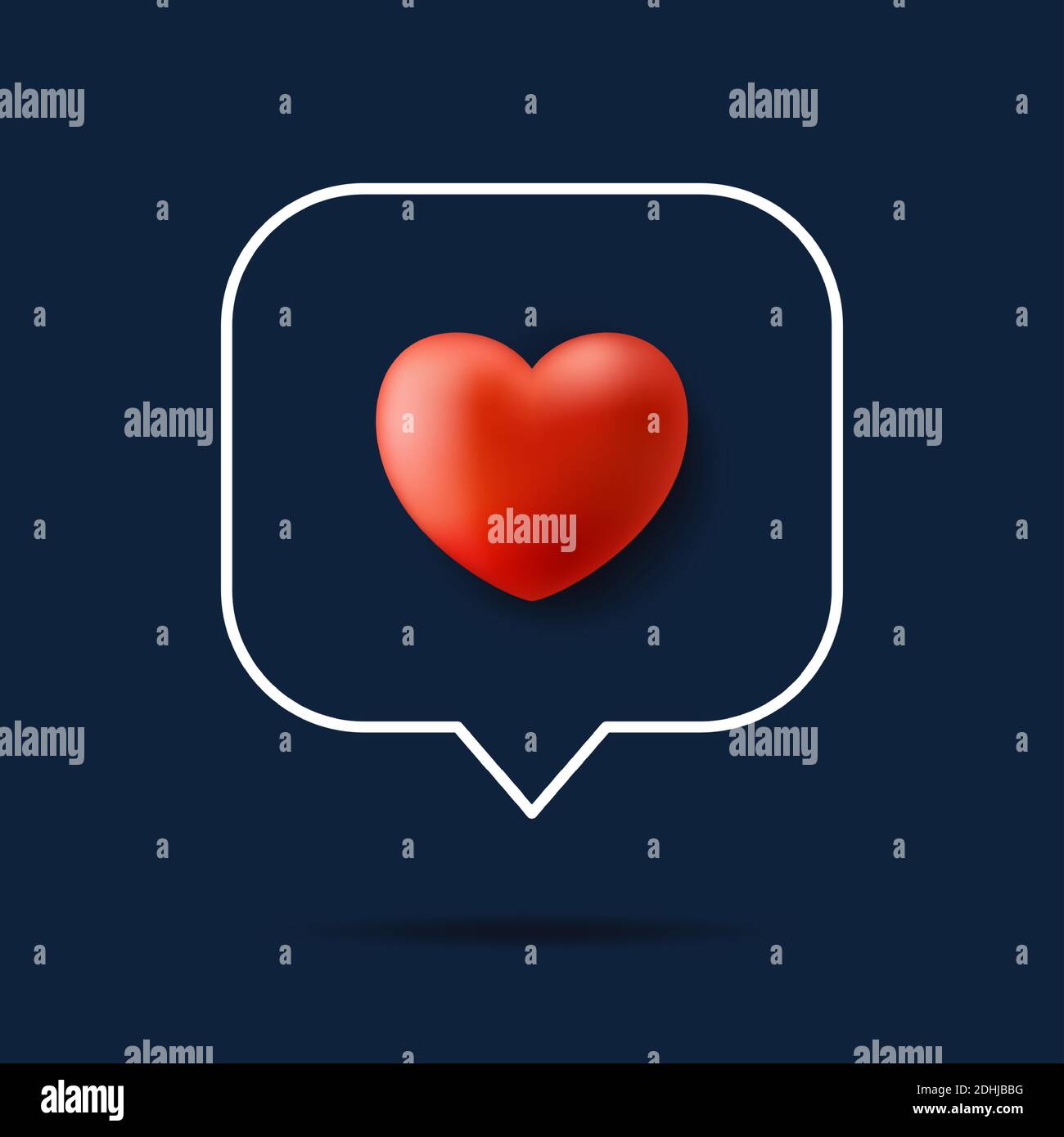 Card or Flyer Valentine realistic red heart Like counter, comment ...