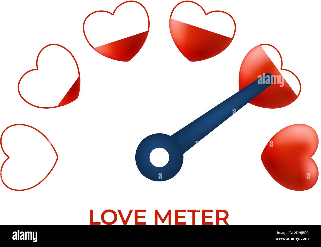 Measuring love concept. Love heart meter vector illustration for ...