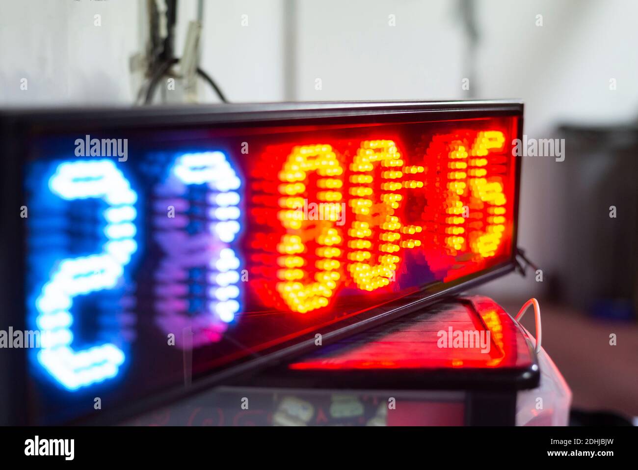 Detail of time marker of a gym Stock Photo - Alamy