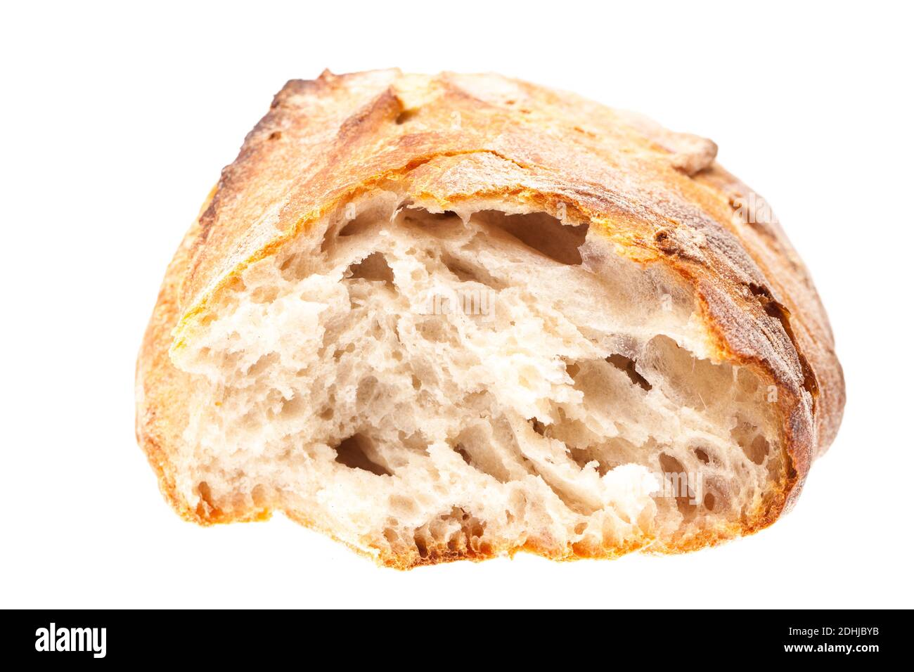 Broken bread isolated on white background Stock Photo - Alamy