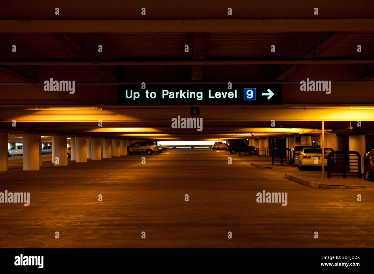 Exit sign in parking lot Stock Photo - Alamy