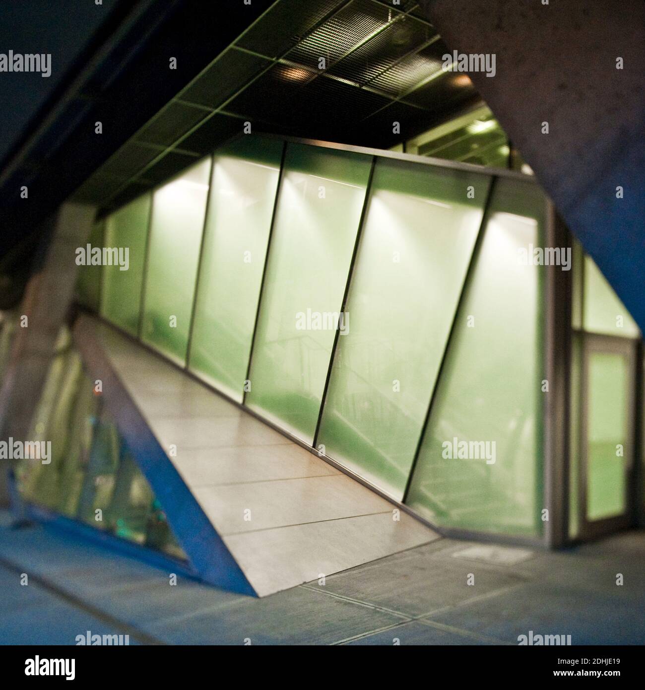 Interior of modern building with angled windows Stock Photo - Alamy