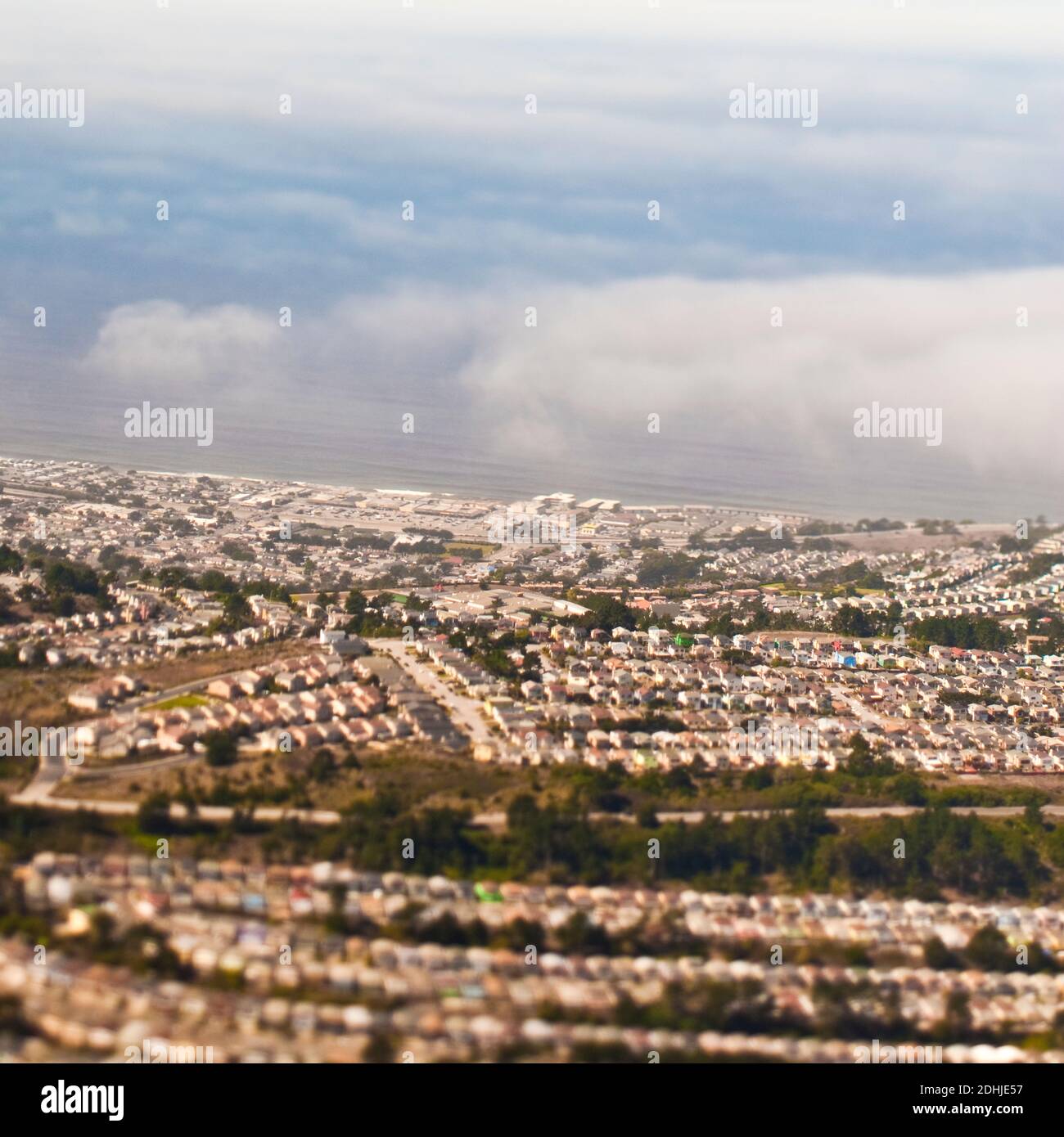 Aerial view of suburban district Stock Photo - Alamy