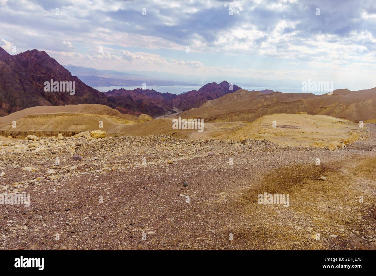 Desert landscape in the Eilat Mountains, southern Israel Stock Photo ...