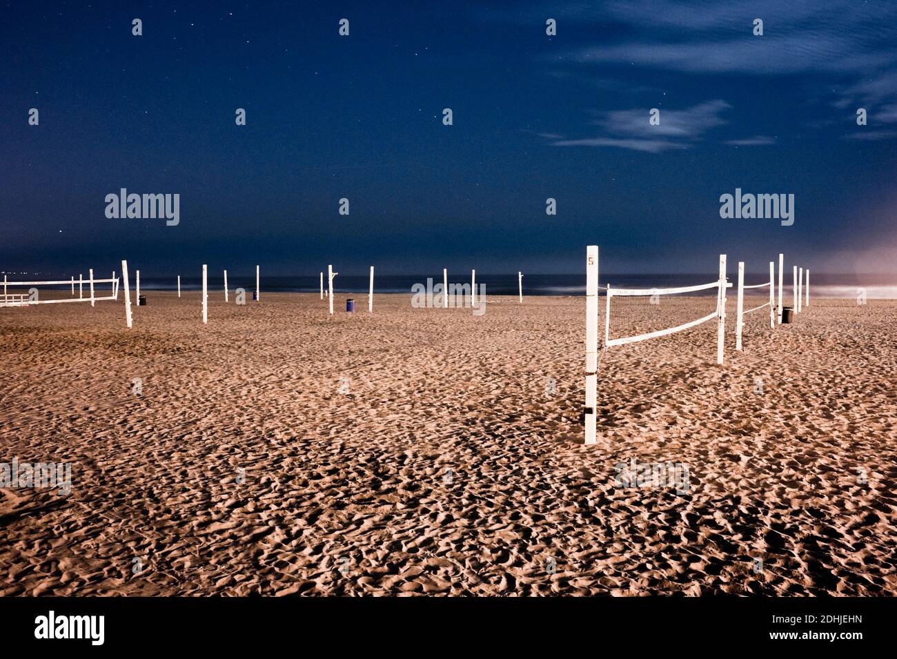 Beach volleyball nets on sand on beach Stock Photo - Alamy
