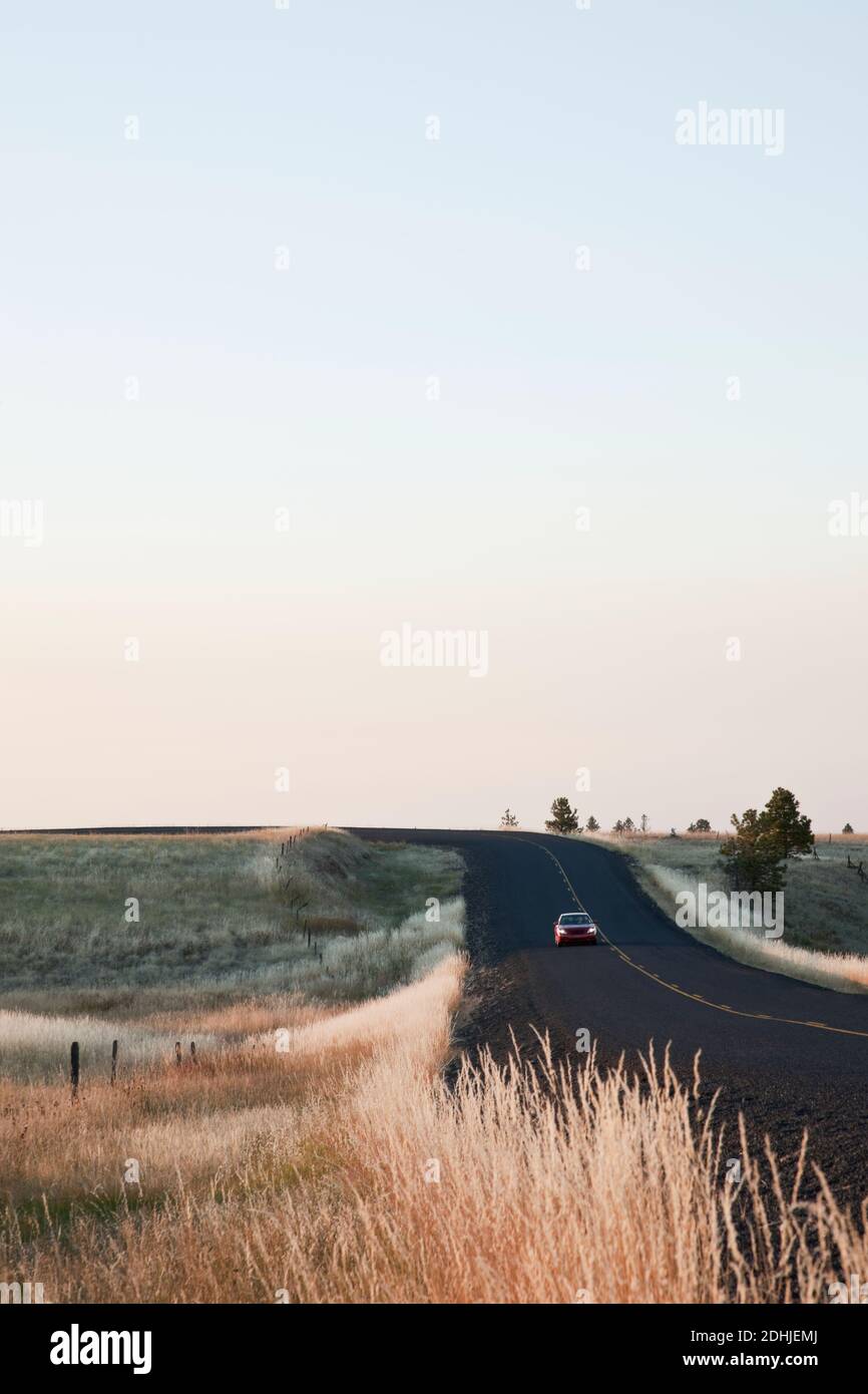 Car driving on rural highway Stock Photo - Alamy