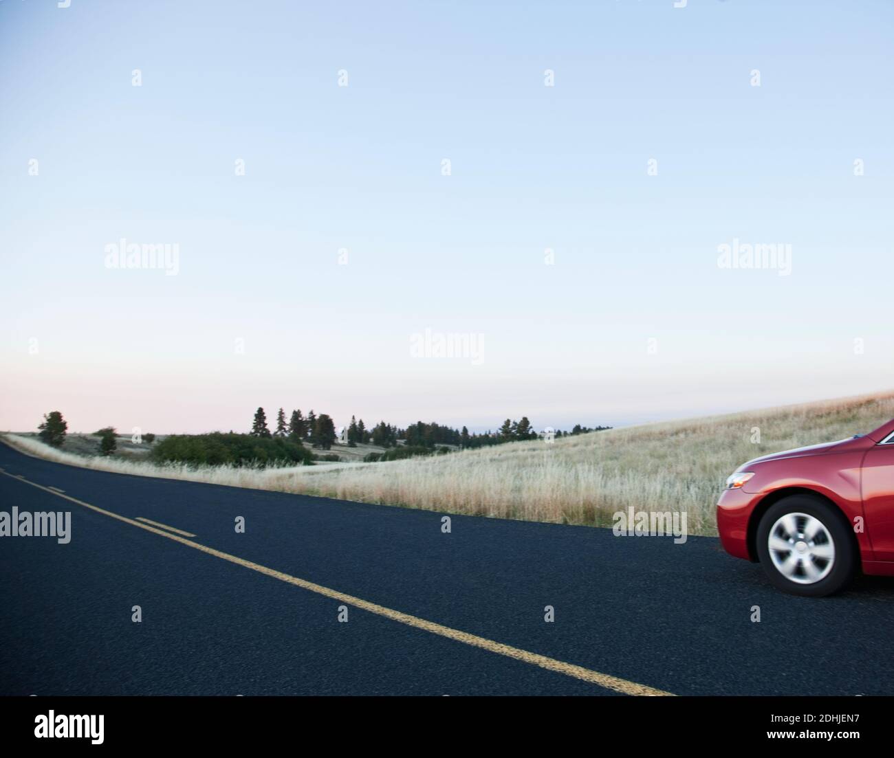 Car driving on rural highway Stock Photo - Alamy