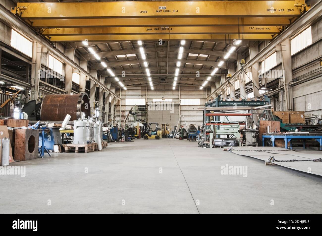 Equipment in machine shop Stock Photo - Alamy