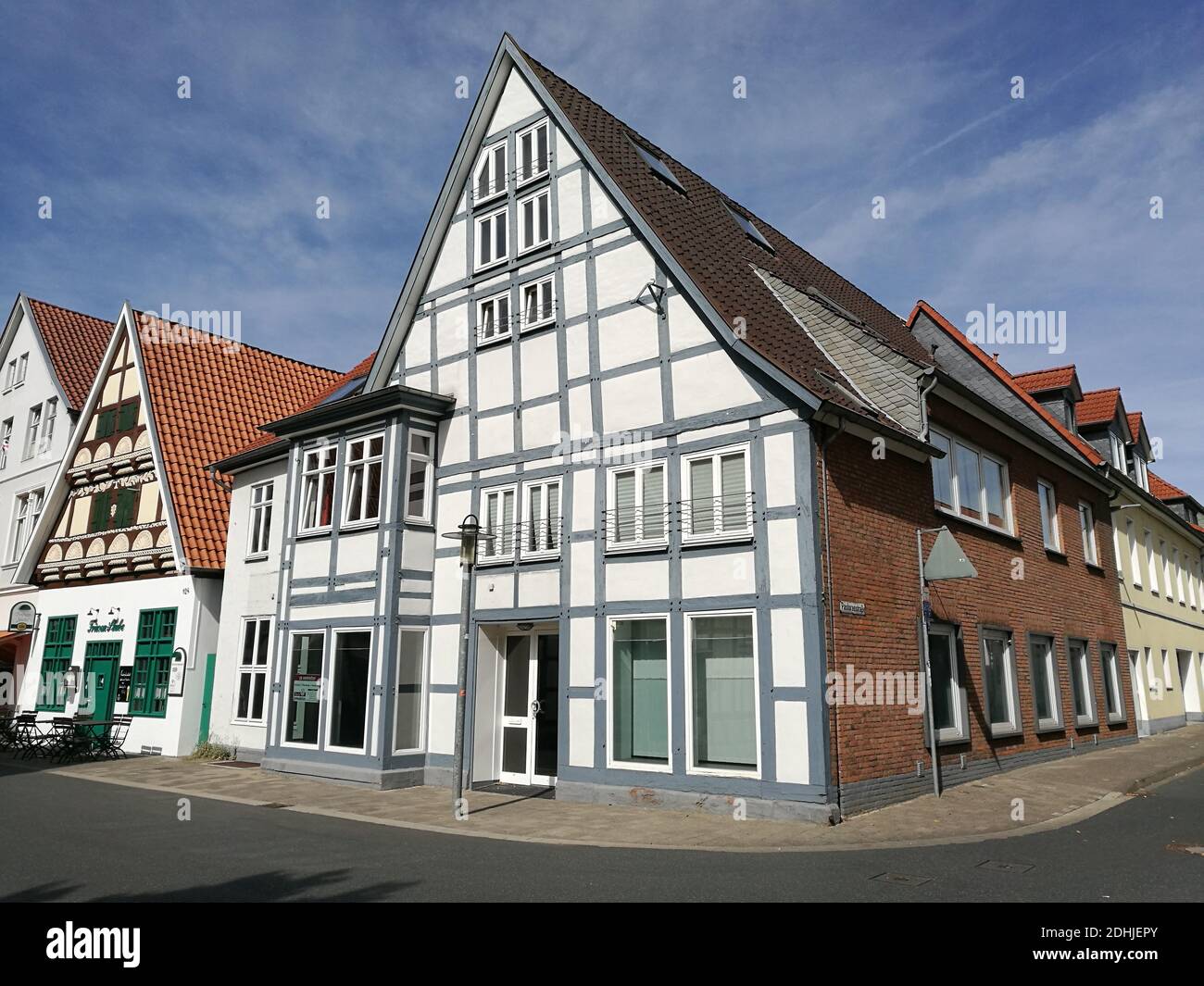 The half-timbered style buildings captured during the daytime Stock ...