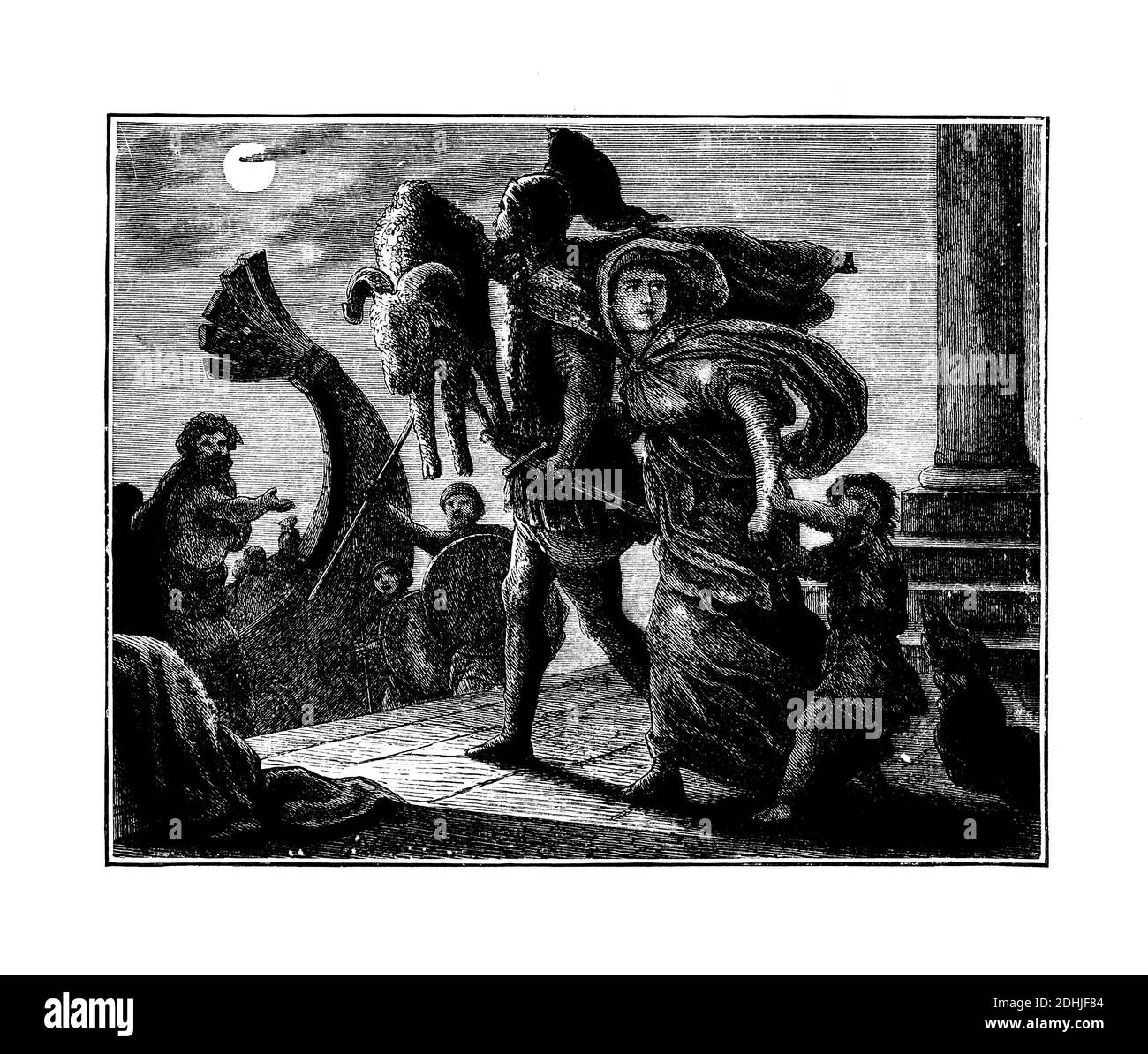 Original artwork of Jason escapes with Medea and the Golden Fleece ...