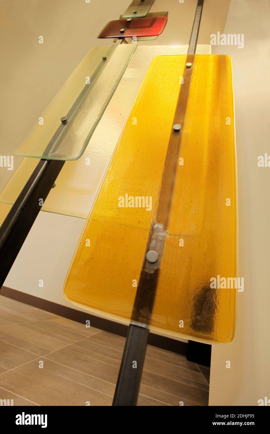 Glass panels on metal frame Stock Photo - Alamy