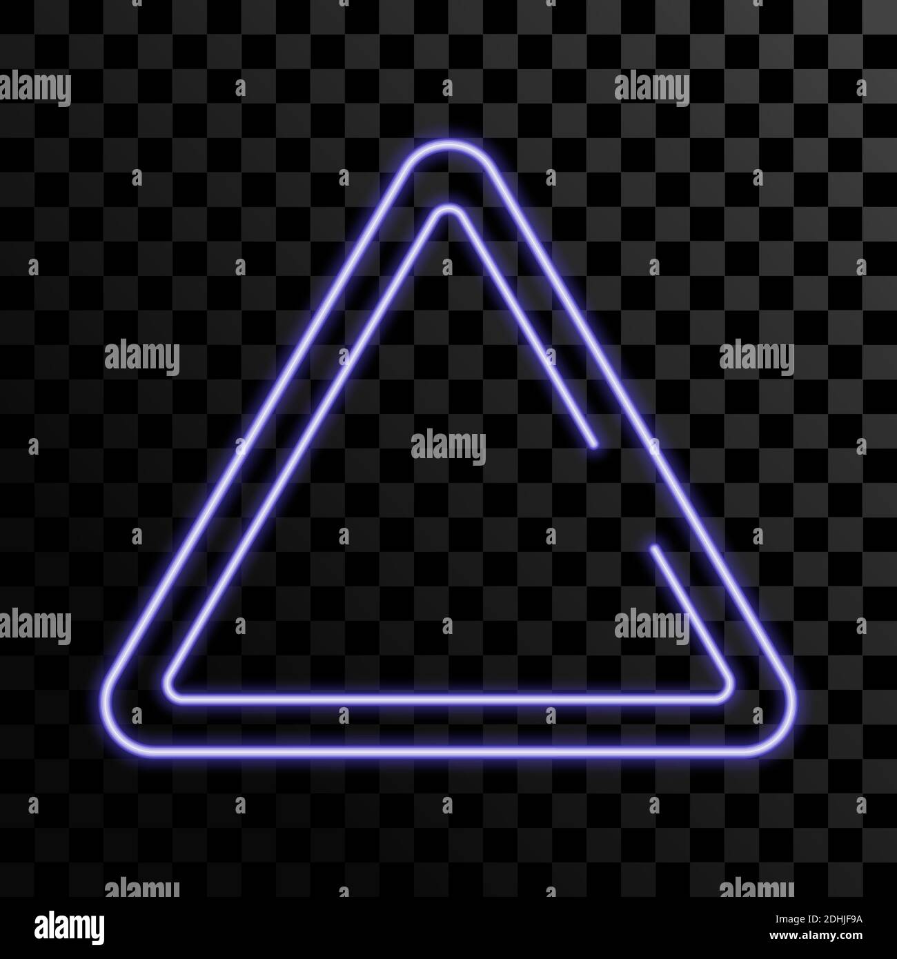 Neon sign. Triangle background. Glowing electric abstract frame Light banner with glow Stock ...