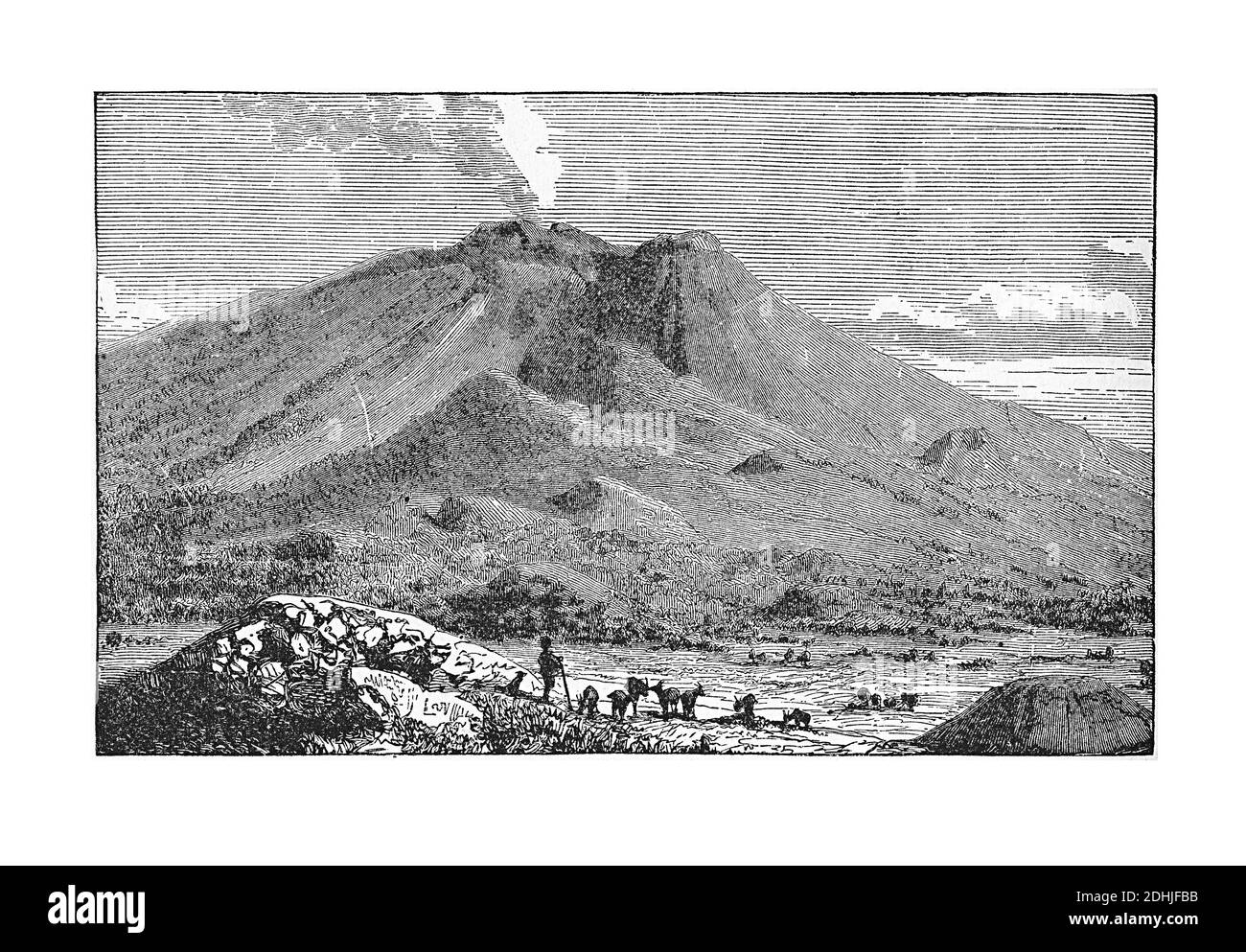 Original artwork of Mount Etna. Published in A pictorial history of the ...