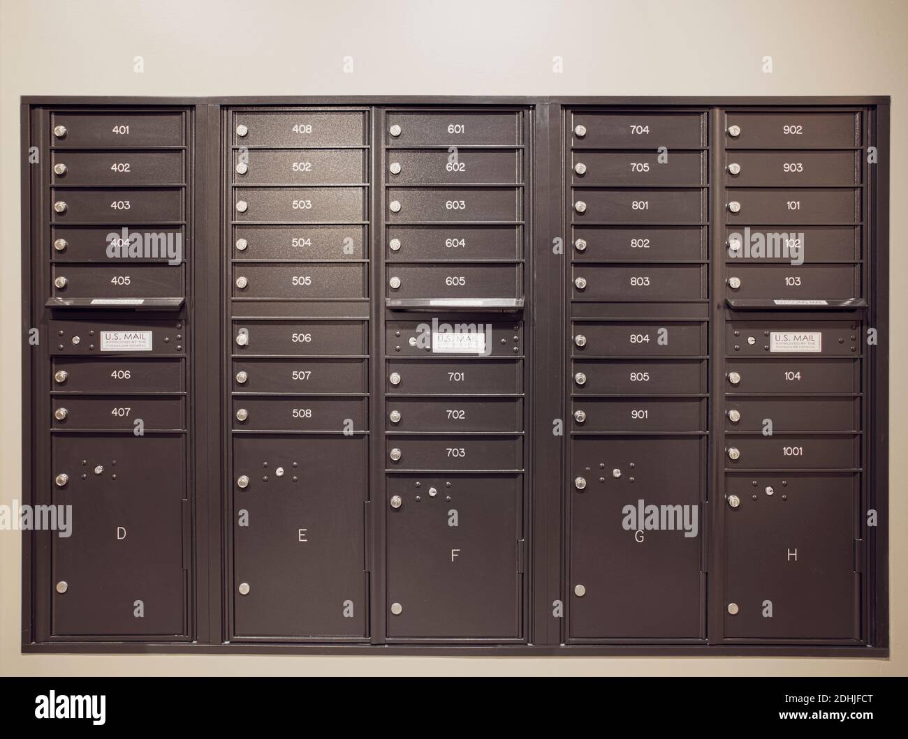 Post cabinets and mail boxes Stock Photo - Alamy