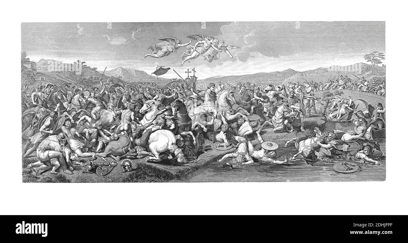 Original artwork of scene of the battle of Constantine. Published in A ...