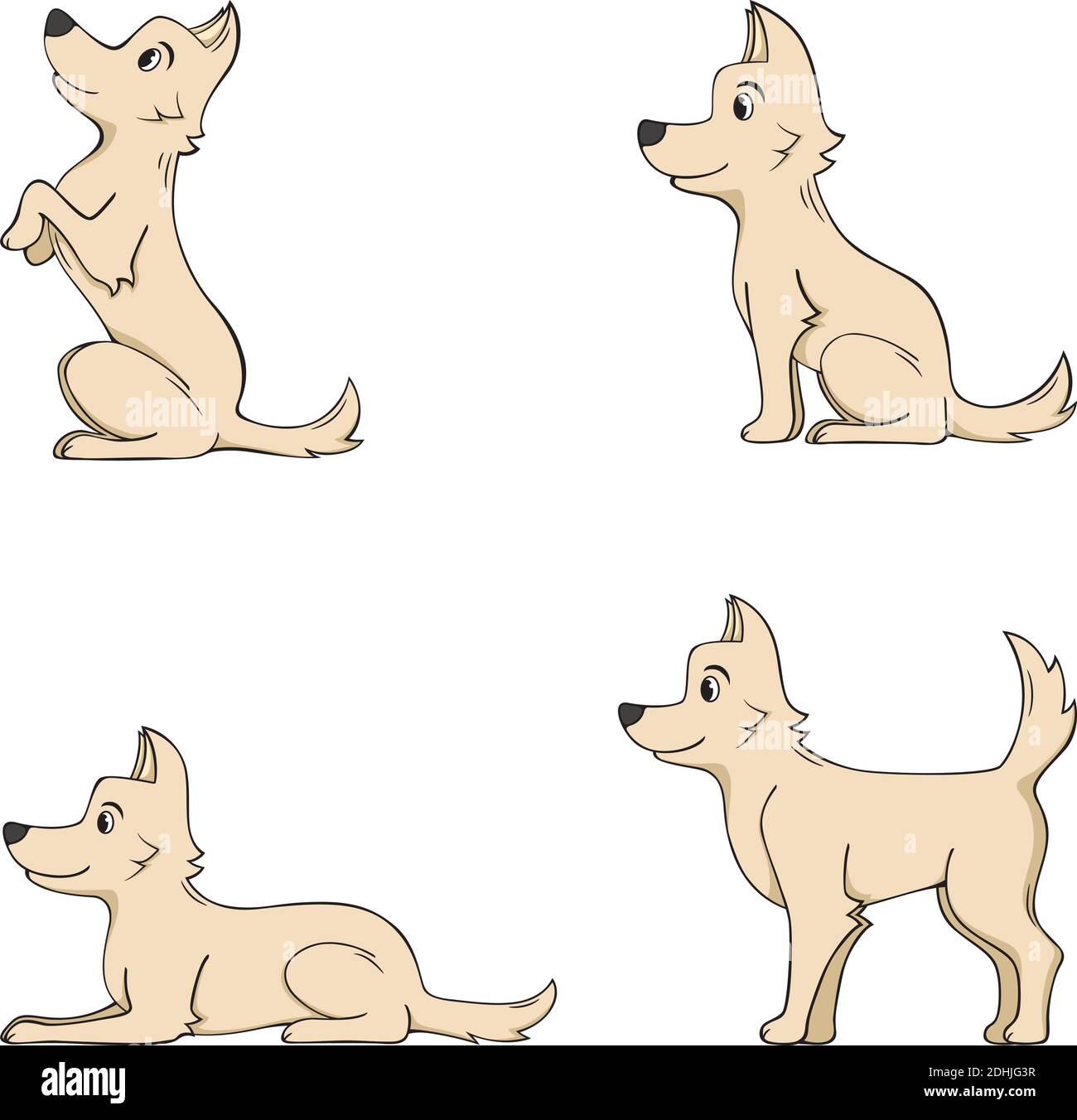 Set dogs on white background. Vector illustration Stock Vector Image ...