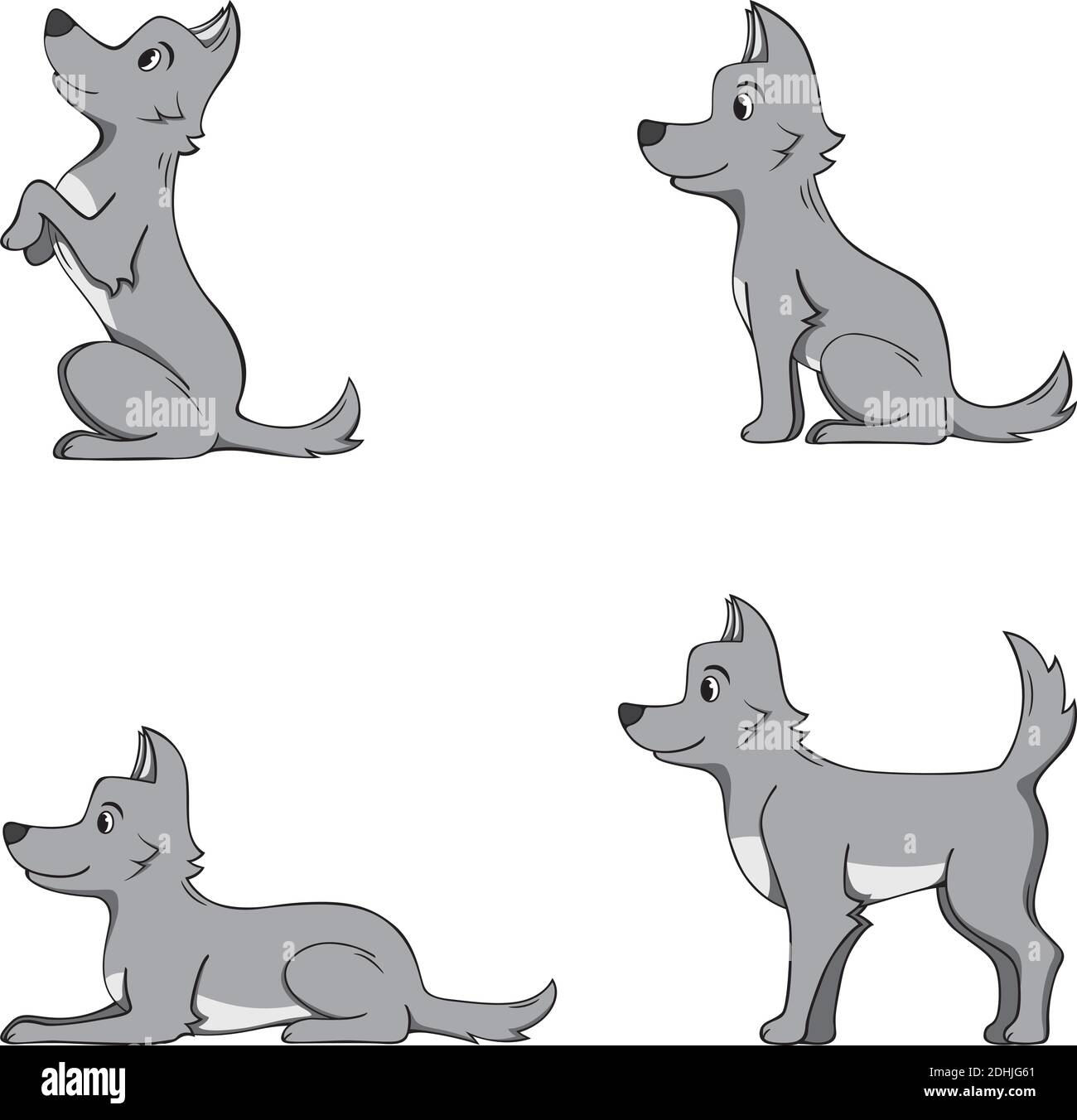 Set dogs on white background. Vector illustration Stock Vector Image ...