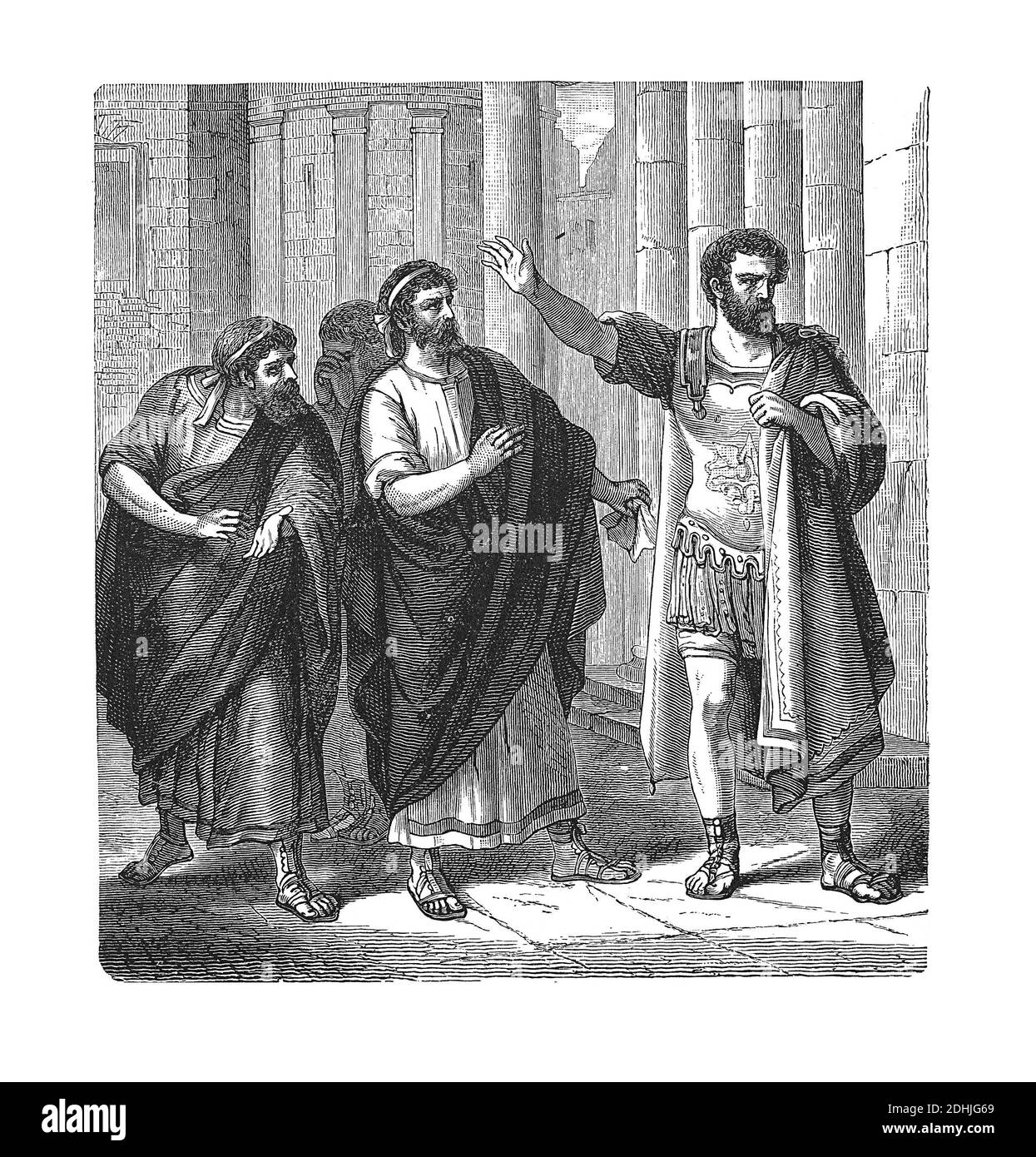 Original artwork of Camillus' Banishment, a Roman soldier and statesman ...