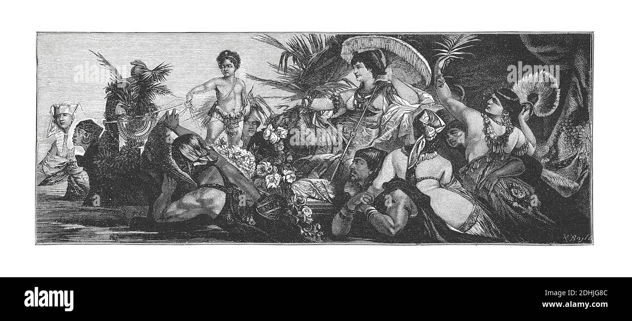 Original artwork of Cleopatra Sails up the Cydnus. Published in A ...