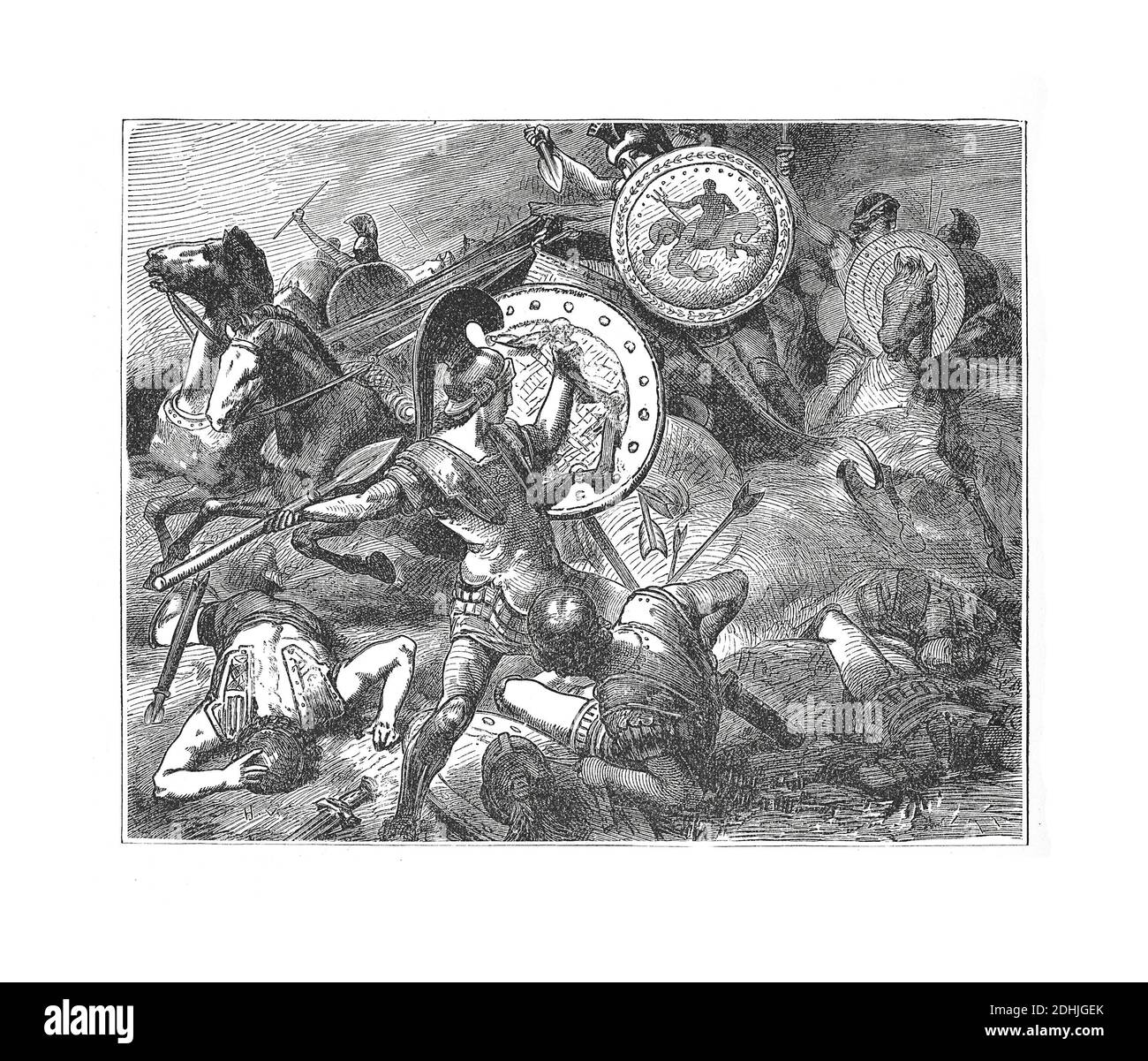Original artwork of Epaminondas Rescues Pelopidas. Published in A ...