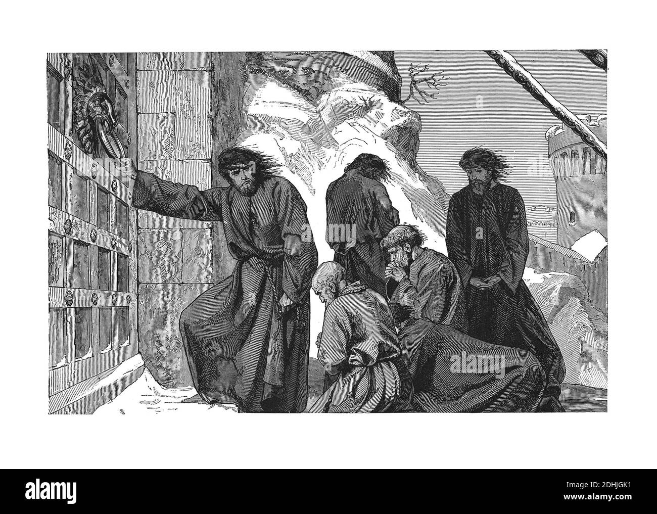 Original artwork of "Henry IV doing penance at Canossa". Published in A ...