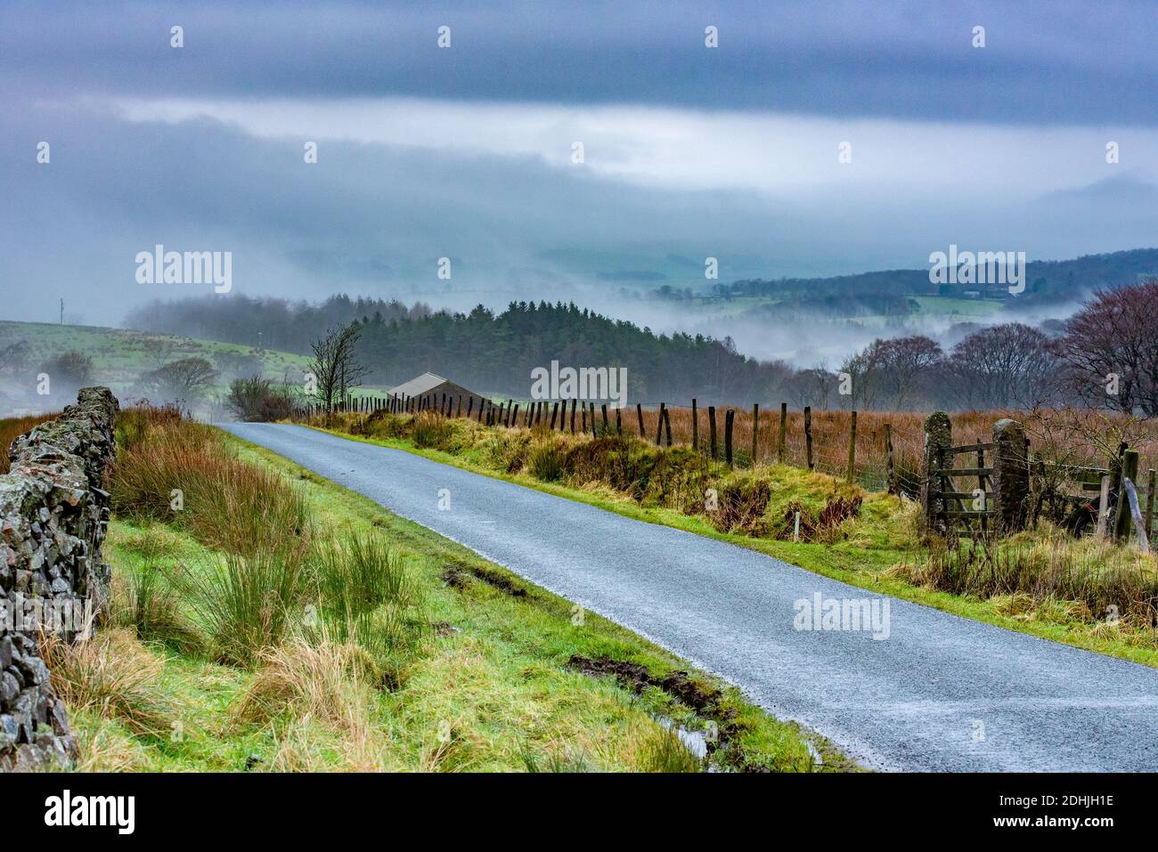 Cow Ark, Clitheroe, Lancashire, UK. 11th Dec, 2020. A dull morning with ...