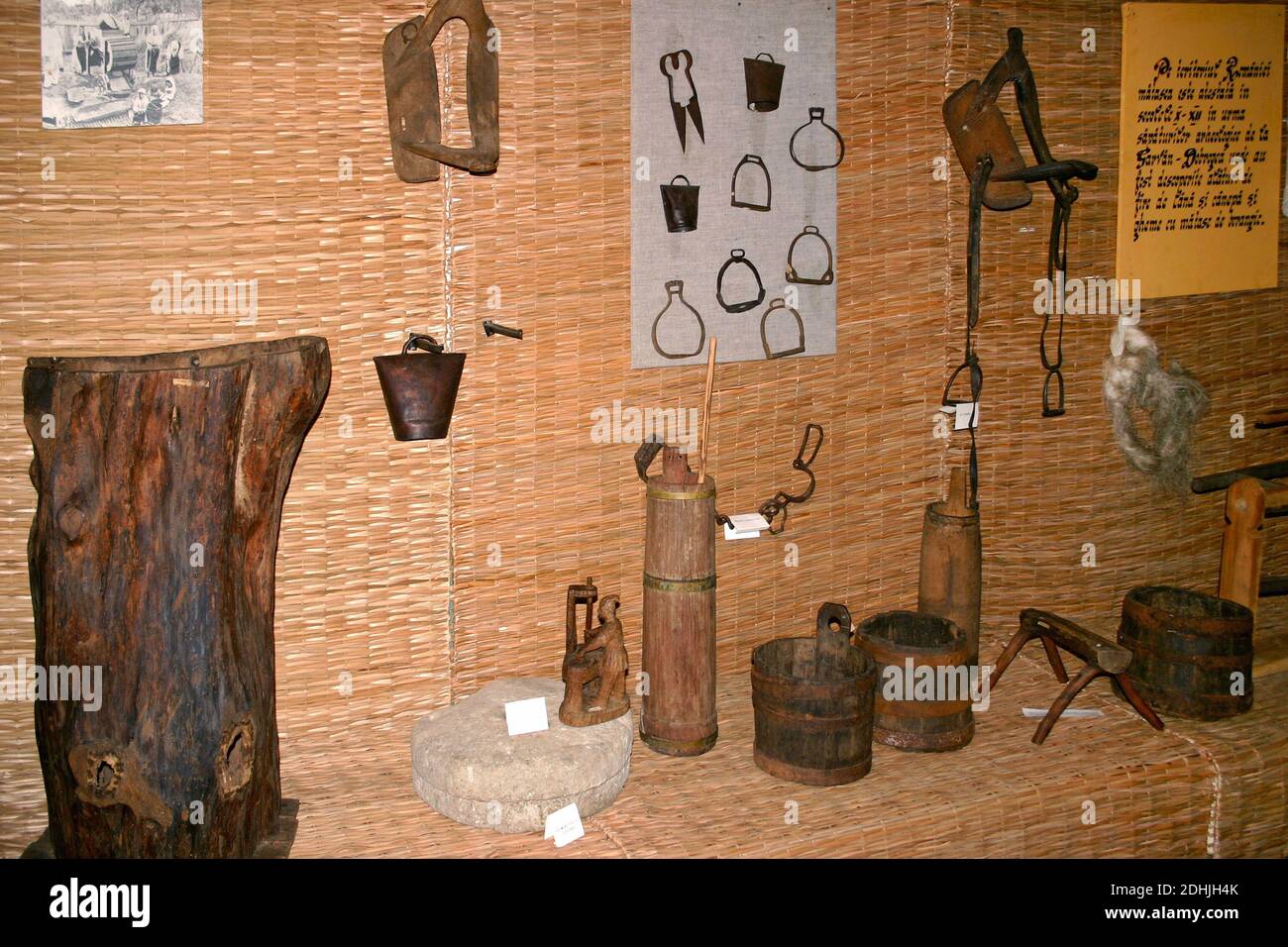 The Village Museum in Fagetelu, Old County, Romania. Display of old ...
