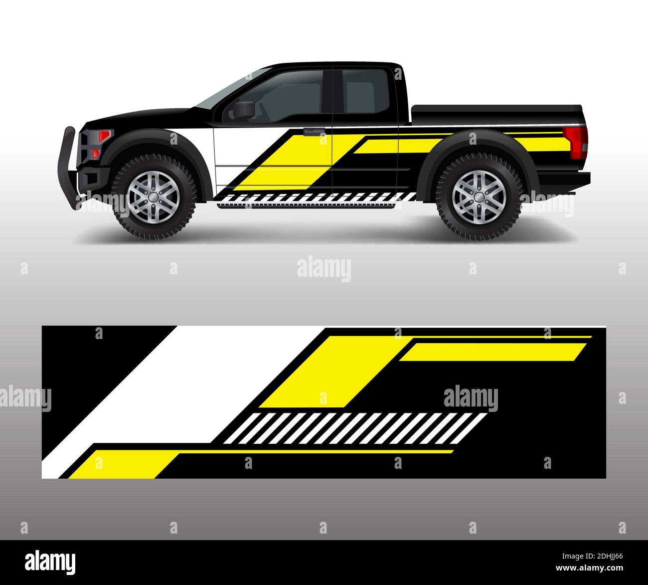 offroad vehicle wrap design vector. Pickup truck decal wrap design ...