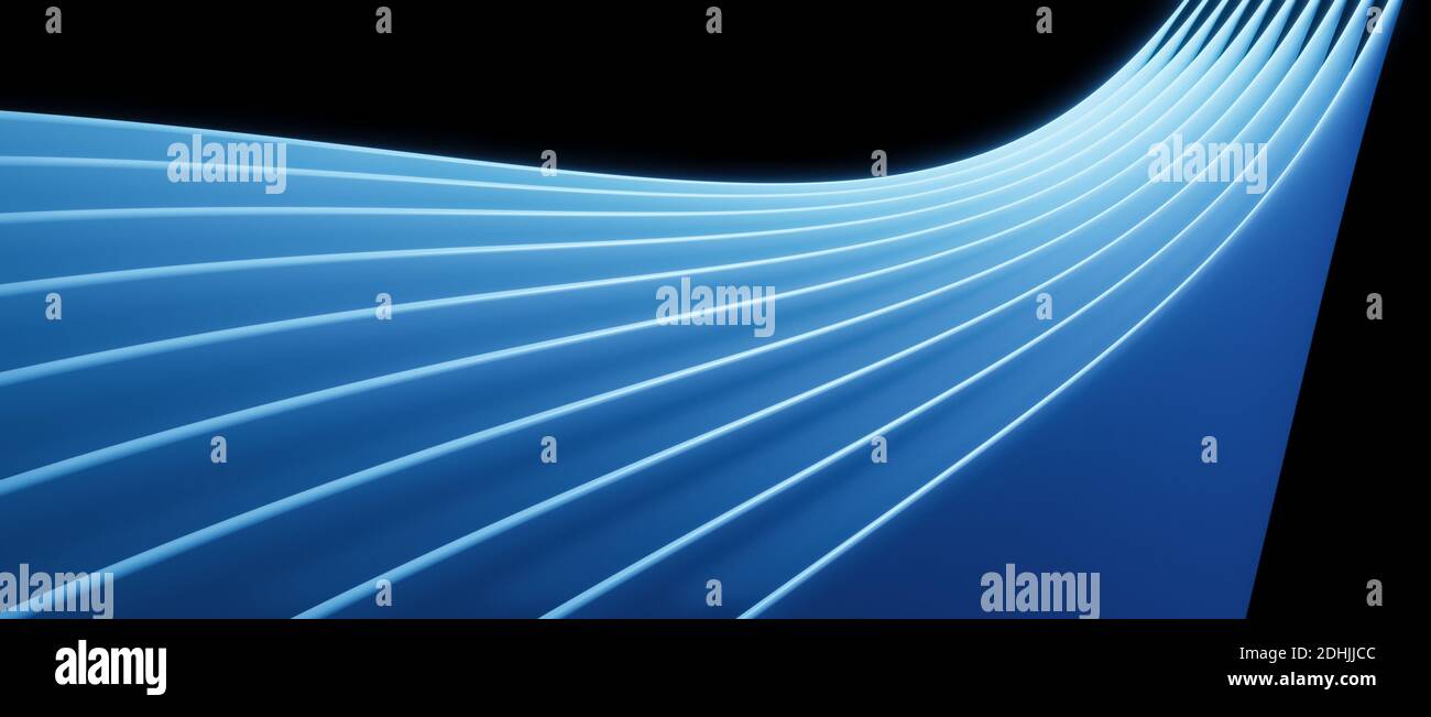 Abstract modern 3D object with many layers and flowing parallel curves ...