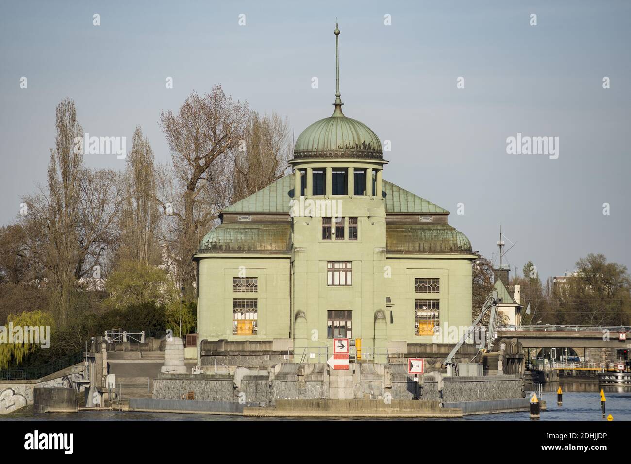 An ancient hydroelectric power plant on the Stvanice island in Prague ...
