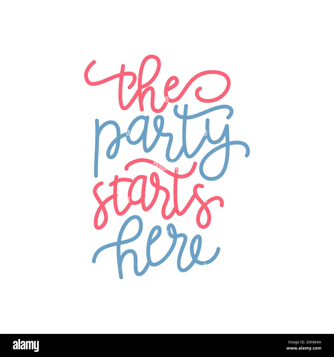 Starts here - hand drawn wedding romantic lettering phrase isolated on ...