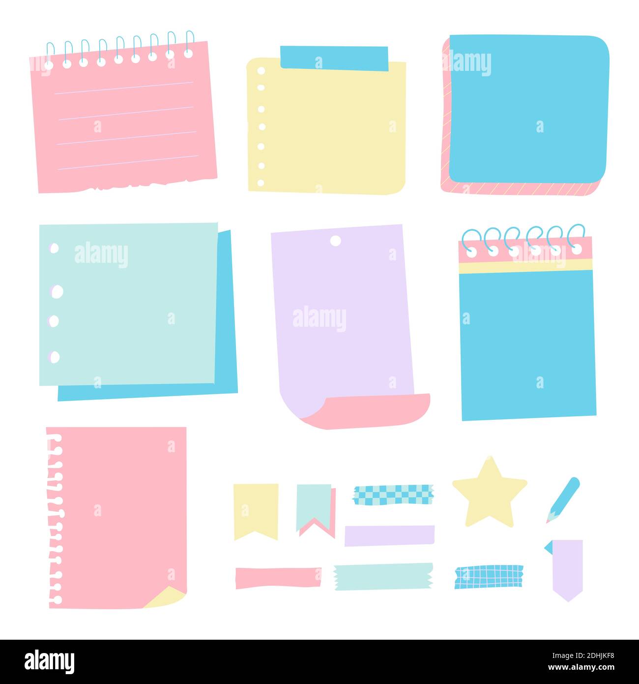 Set of stickers, adhesive colored paper for notes and reminders. Vector ...