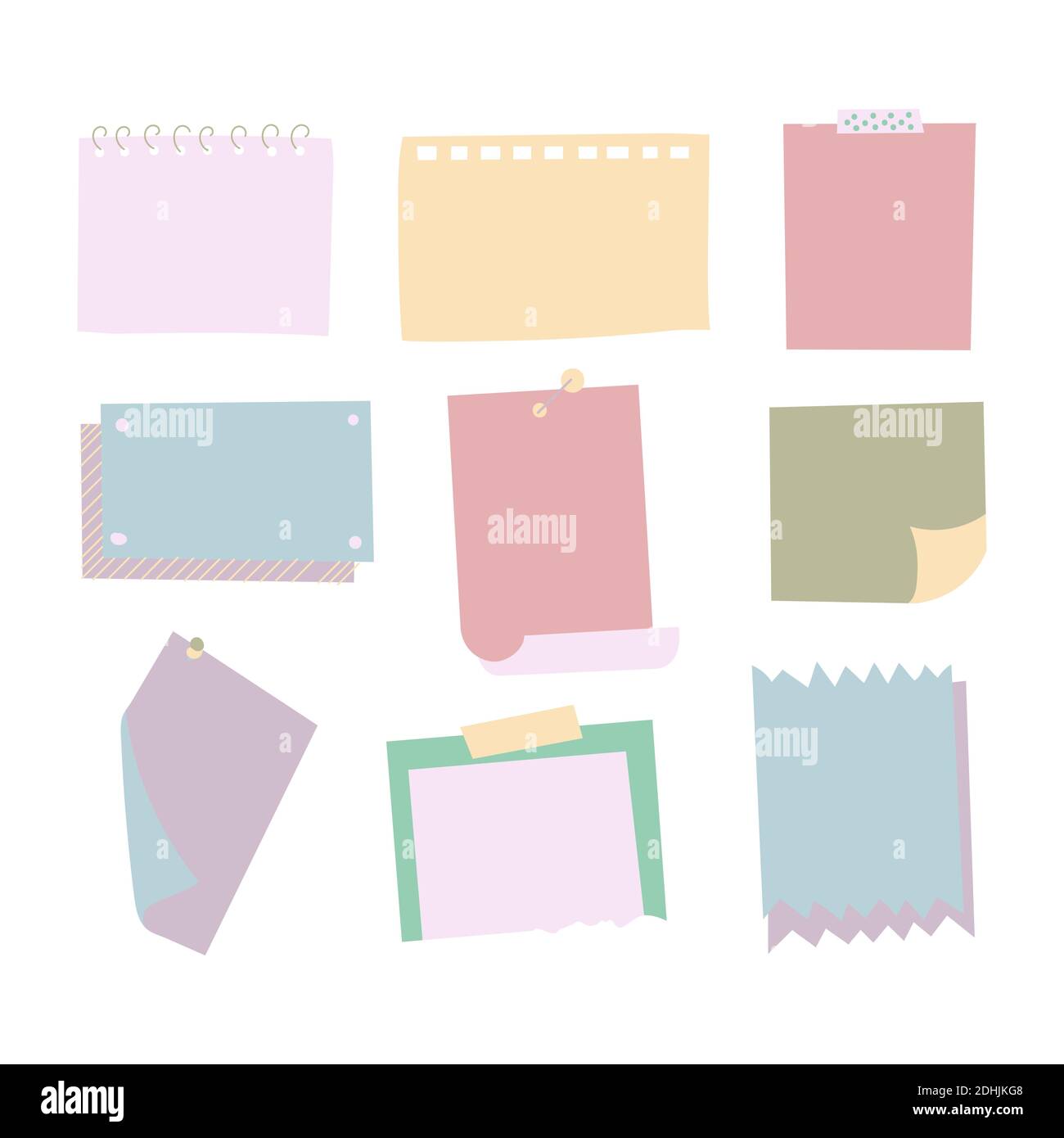Memo notes icons detailed photo realistic vector set Stock Vector Image ...