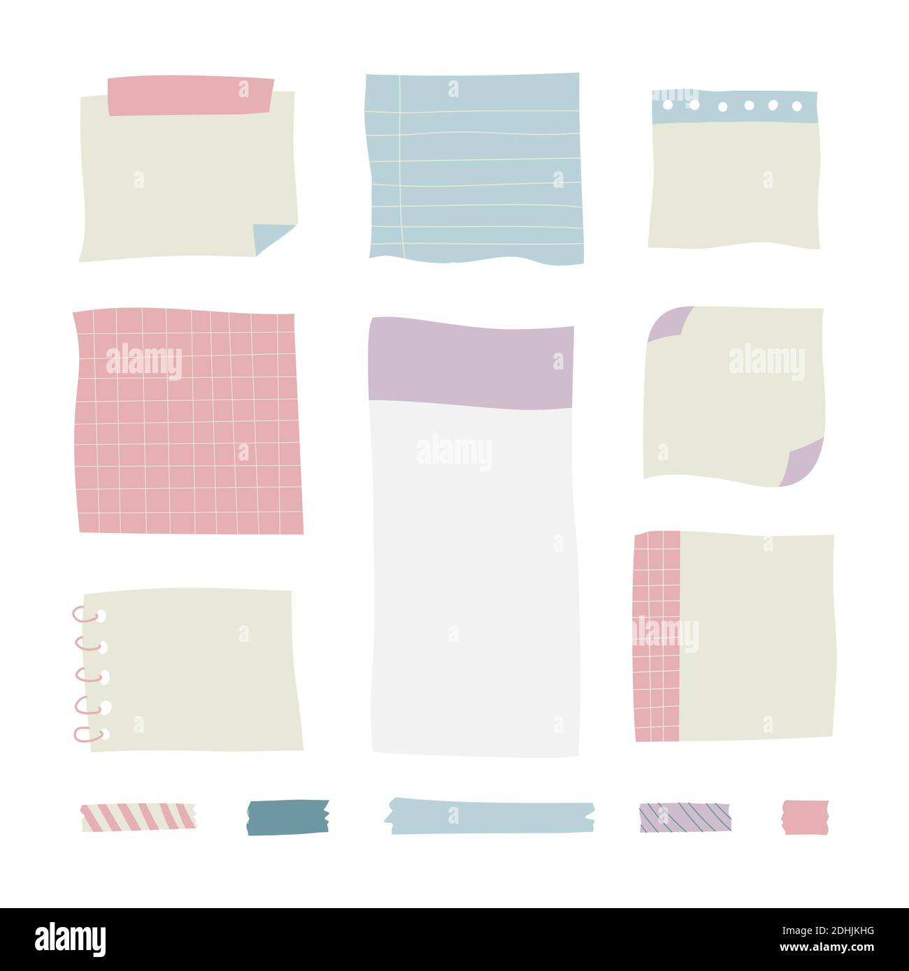 Memo notes icons detailed photo realistic vector set Stock Vector Image ...