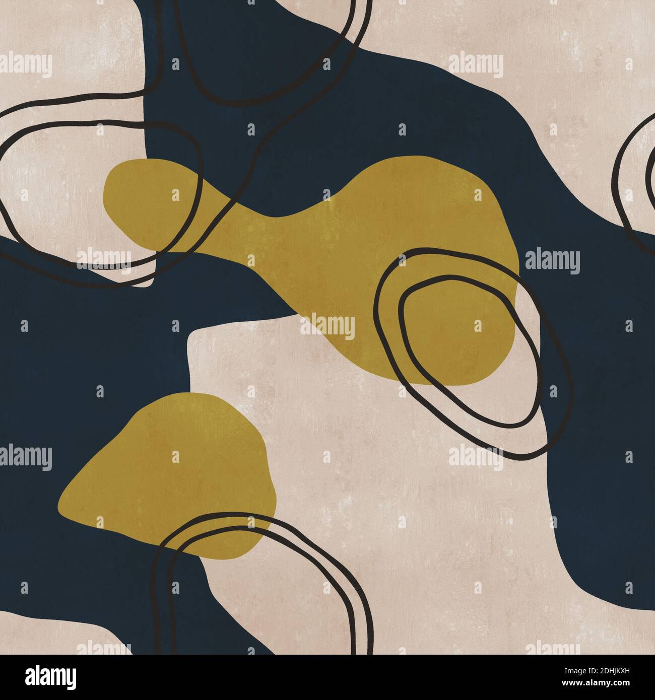 Seamless organic rounded curvy shapes naive design Stock Photo - Alamy