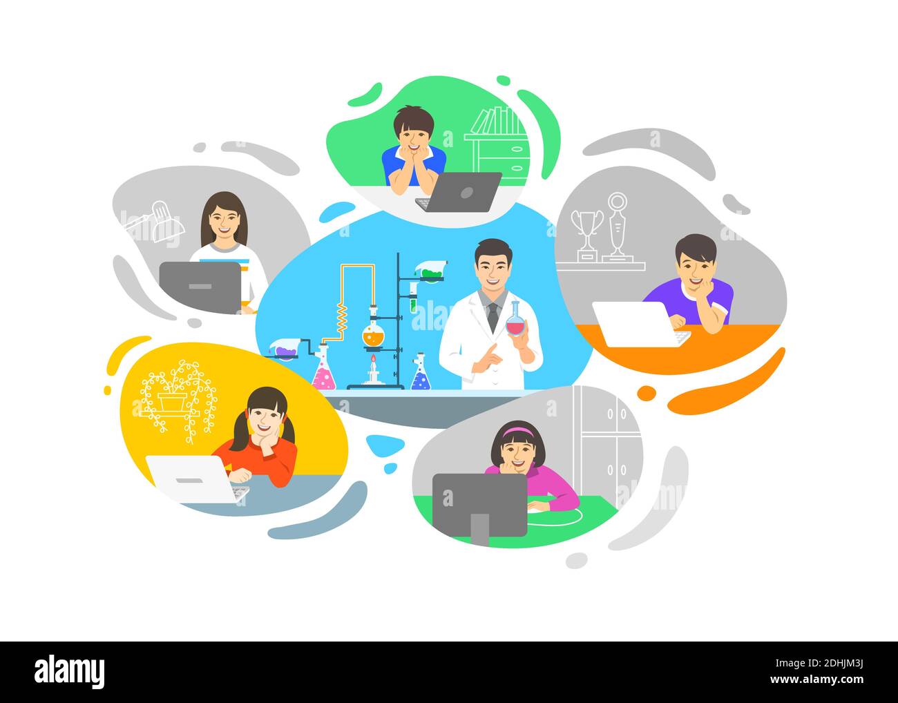 Virtual chemistry class online school distance learning teleconference ...