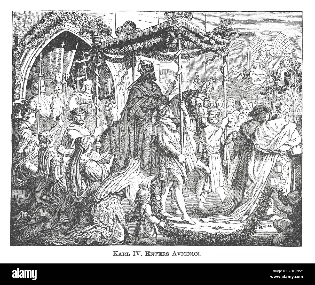 19th-century illustration of Karl IV (Charles IV), the Holy Roman ...