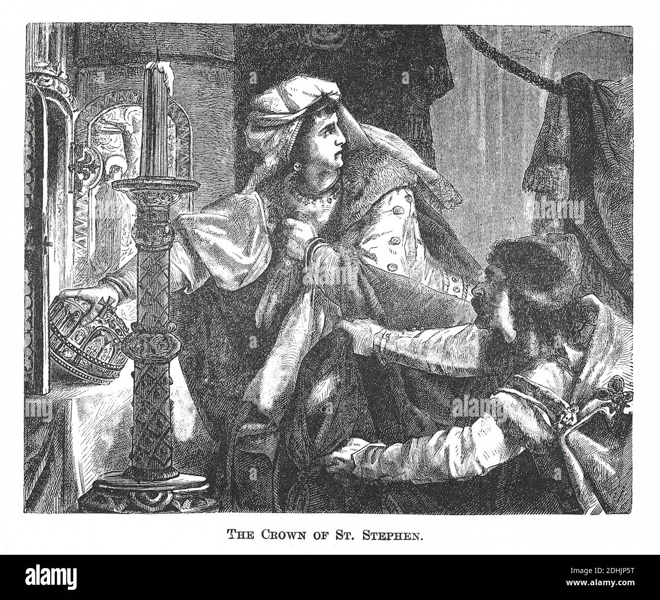 19th-century illustration of the crown of Saint Stephen (the Holy Crown ...