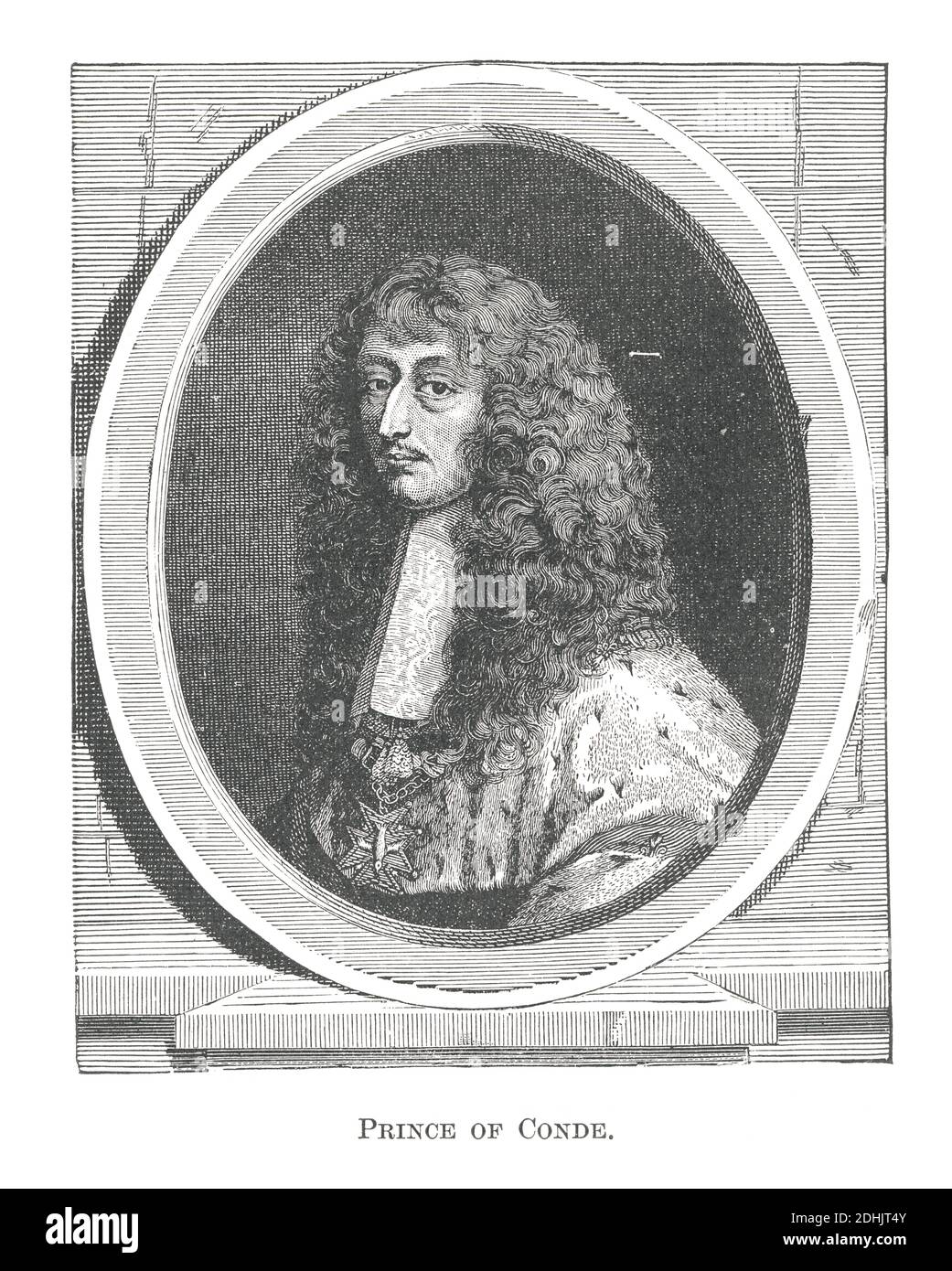 19th-century illustration of a portrait of Louis de Bourbon, Prince of ...