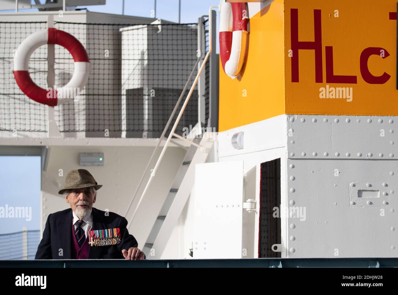Veteran James Rawe, who served as a crewman on LCT 1051, onboard the ...
