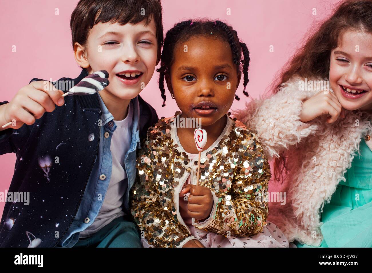 lifestyle people concept: diverse nation children playing together, boy ...