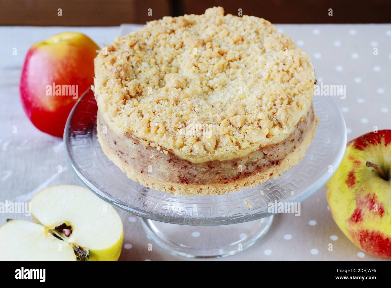Traditional round apple pie. Party dessert Stock Photo - Alamy