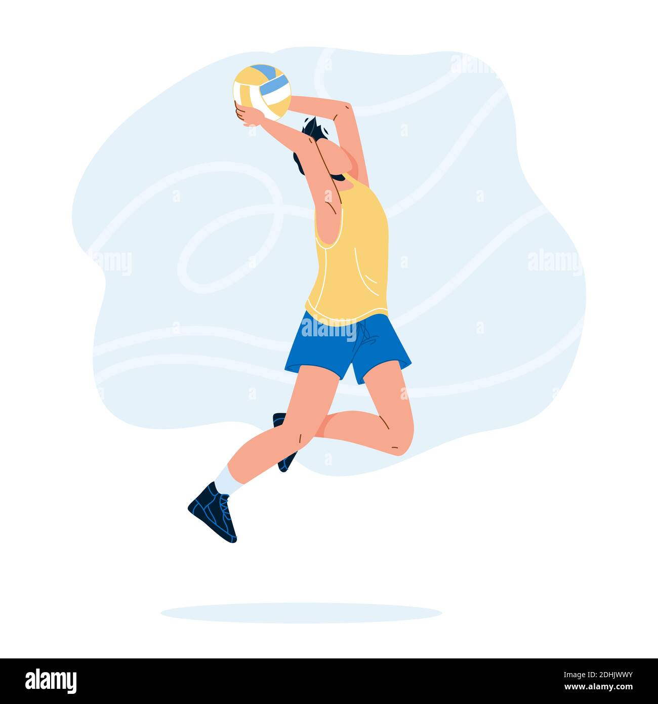 Volleyball Player Jump And Throwing Ball Vector Stock Vector Image ...