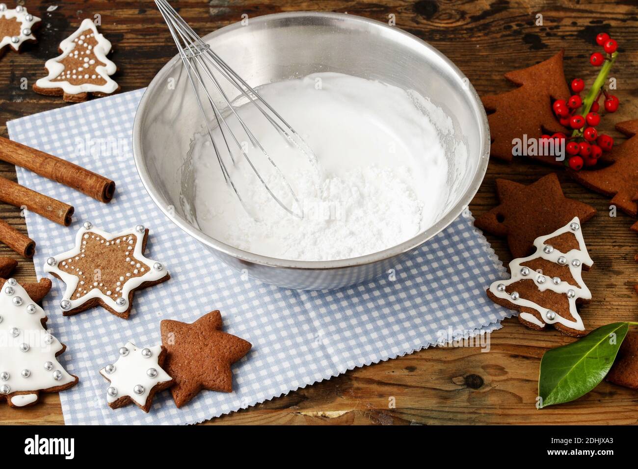 How to make icing for gingerbread christmas cookies. Step by step ...