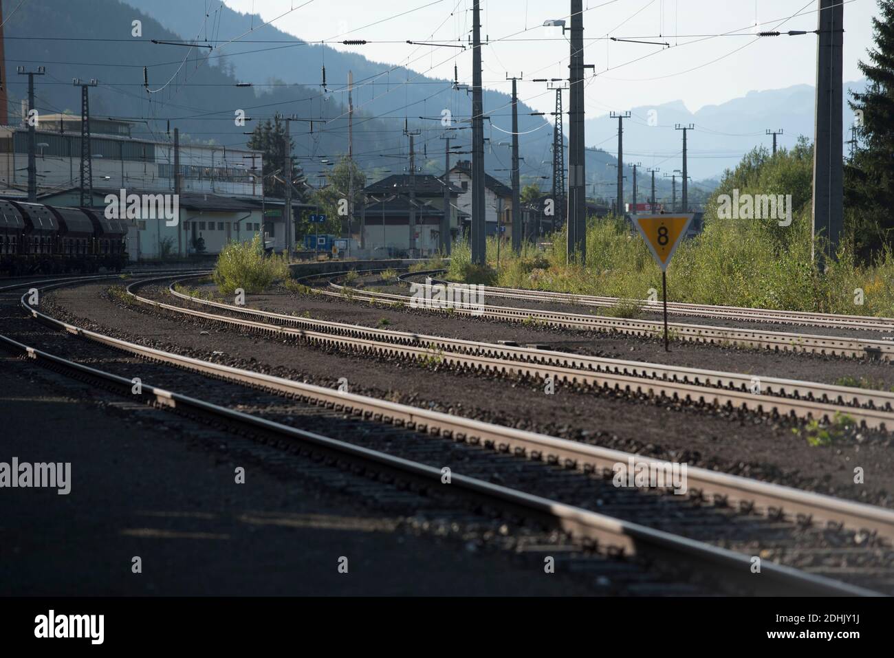double track in rail traffic, tracks for mobility by rail Stock Photo ...